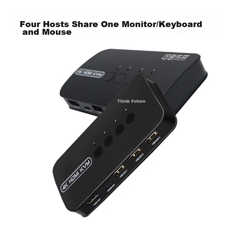 KSRGB 4K HDMI KVM переключатель 4 в 1 автоматический переключатель USB клавиатура мышь поддержка 4K@30 Модель：4 в 1