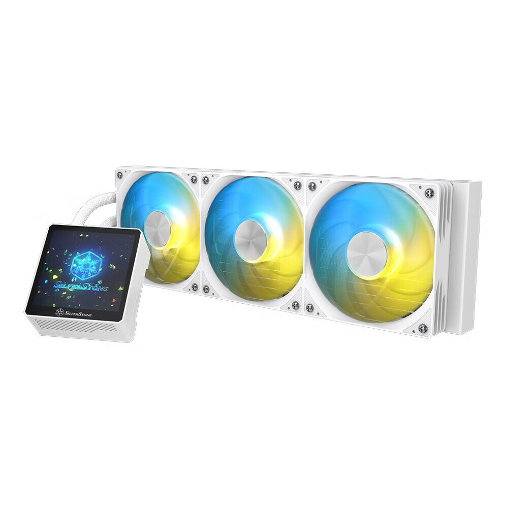 Silverstone E360 MAX белый водяной охладитель процессора с 3.95-дюймовым LCD-экраном и тремя вентиляторами Цвет：E360
