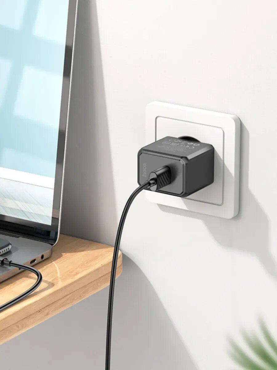 Сетевое зарядное устройство USB с кабелем Type C