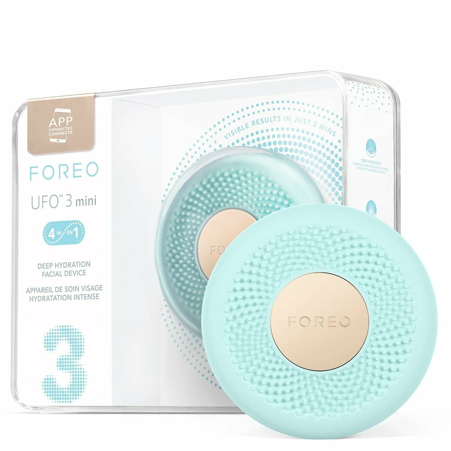 FOREO UFO mini 3 Устройство для ухода за кожей лица 4-в-1 Cмарт-маска для всех типов кожи, Artic Blue