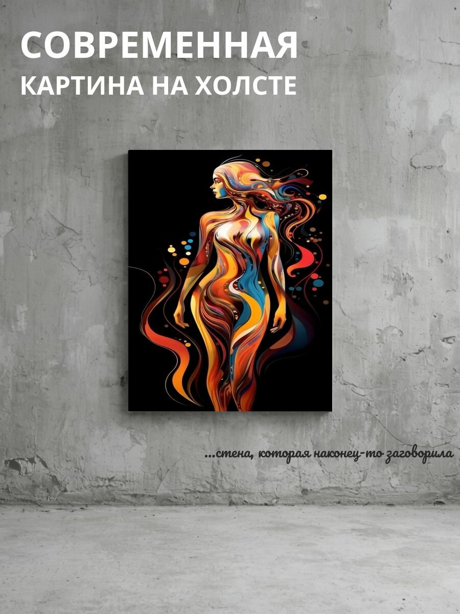 Картина на холсте Абстрактная фигура женщины 50x70 см