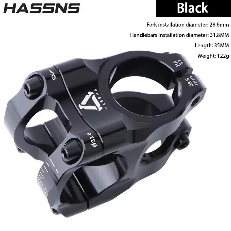 HASSNS Вынос для горного велосипеда 35 мм Черный, Black