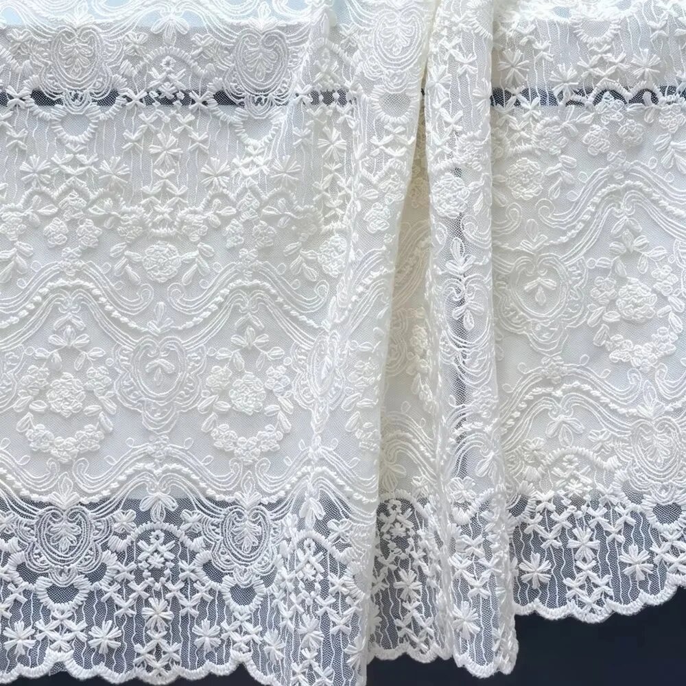 Кружевное полотно Lisveick ivory beige 130см white
