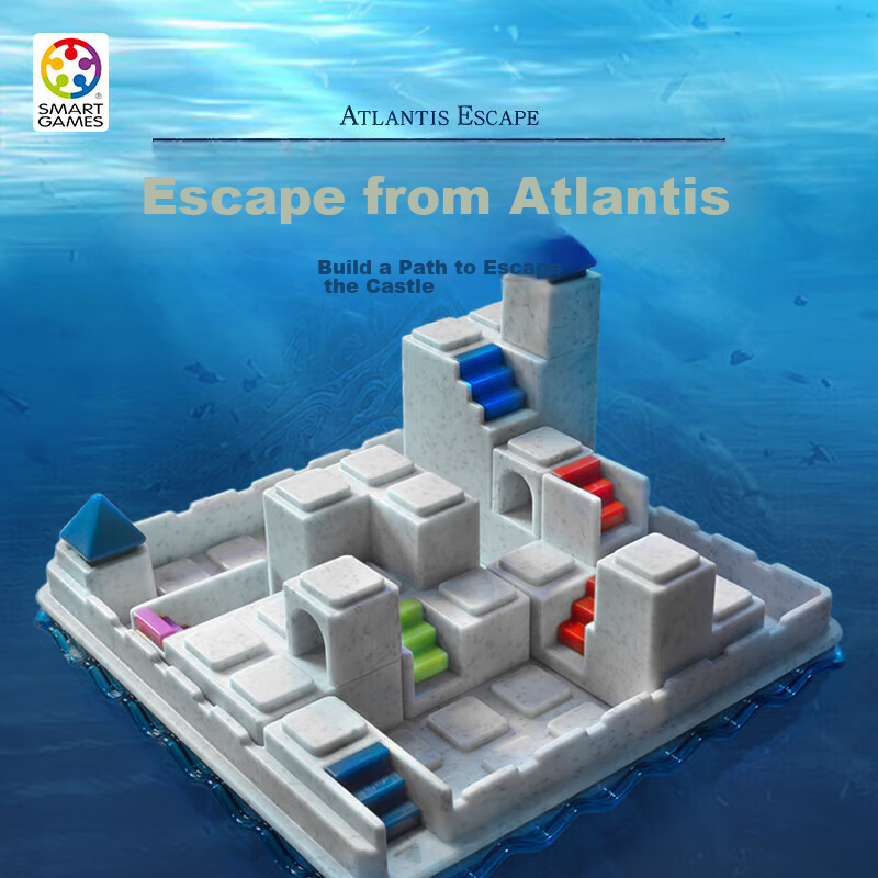 SMART GAMES Escape Atlantis Образовательная головоломка-лабиринт для детей 8+ лет Креативная настольная игра
