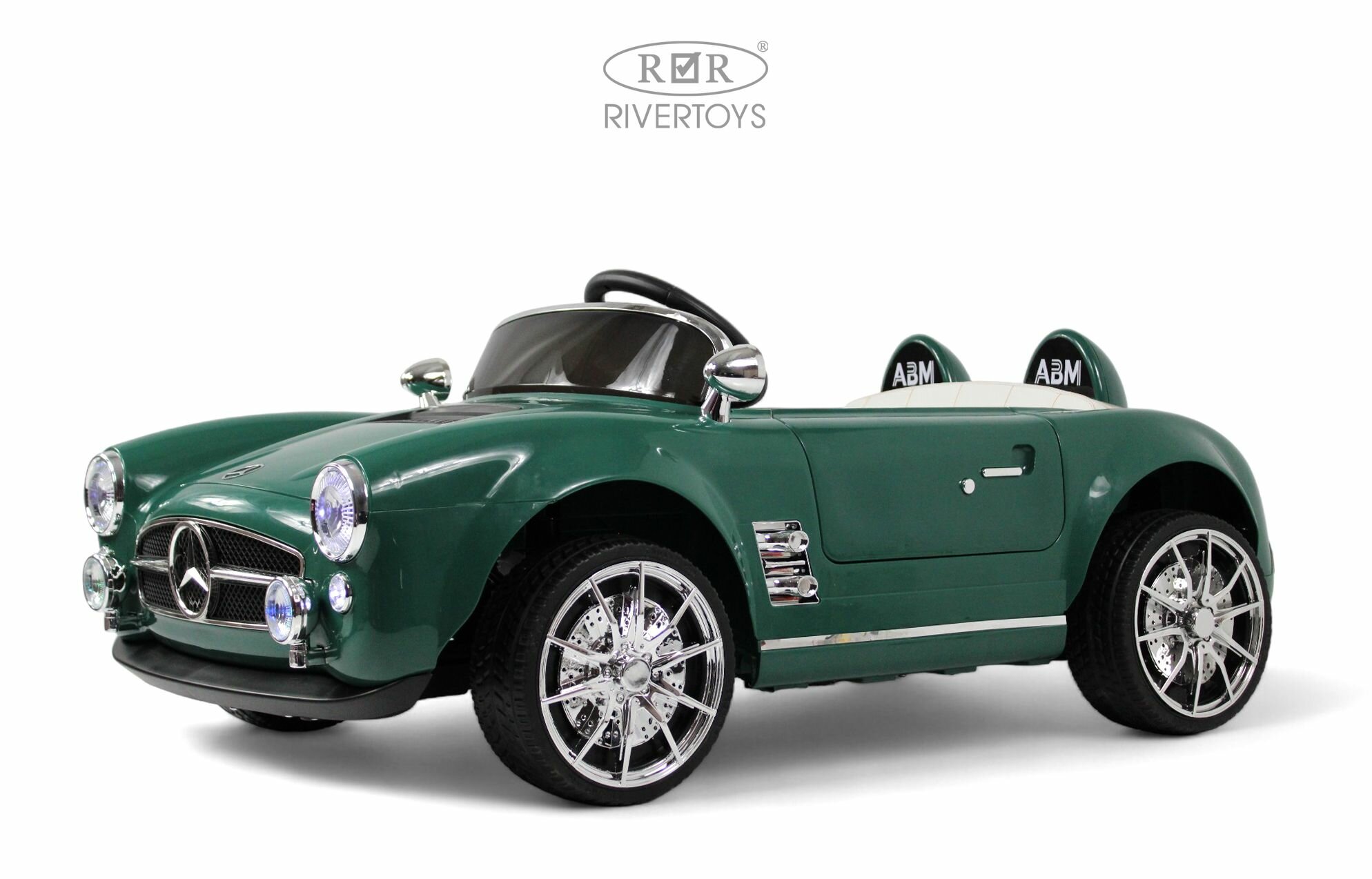 Электрокар RiverToys C555MC зелёный, управляемый дистанционно, премиум
