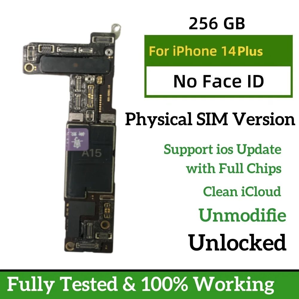 Полностью рабочая разблокированная материнская плата для iPhone 14 Pro Max 14 14Plus 256 No Face