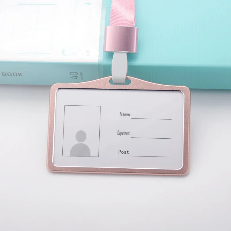 Держатель для бейджа из алюминия Розовый, Small-H-Pink