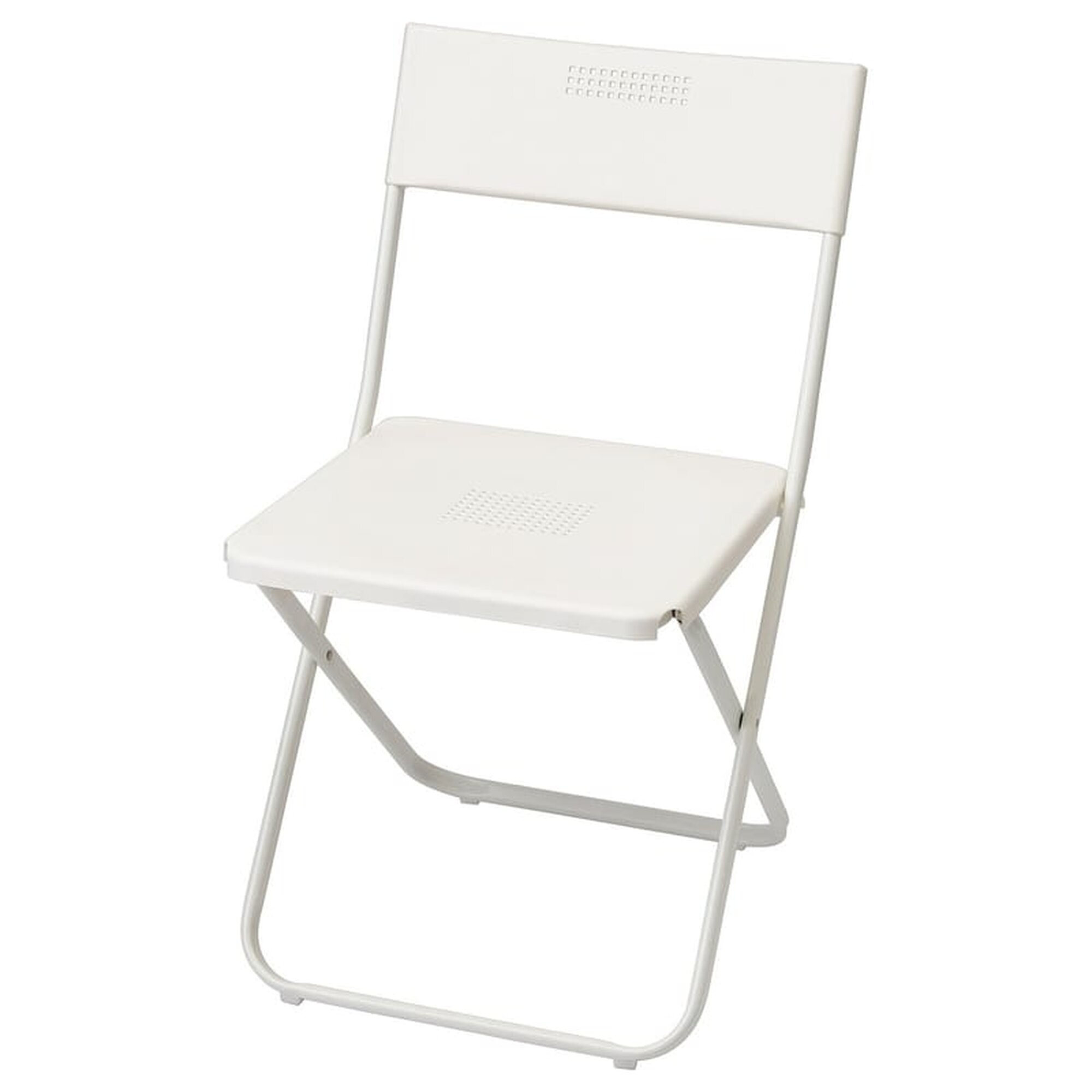 Стул складной IKEA FEJAN 102.553.07, сталь, пластик, цвет белый