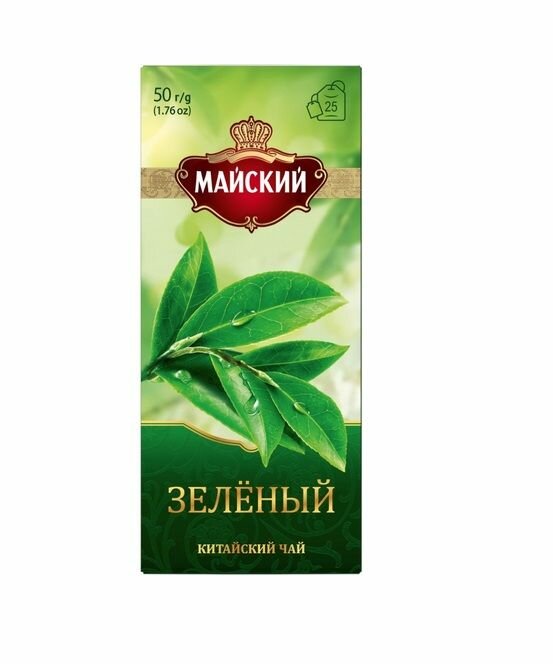 Майский Чай Зеленый, 25 пакетиков, 50гр