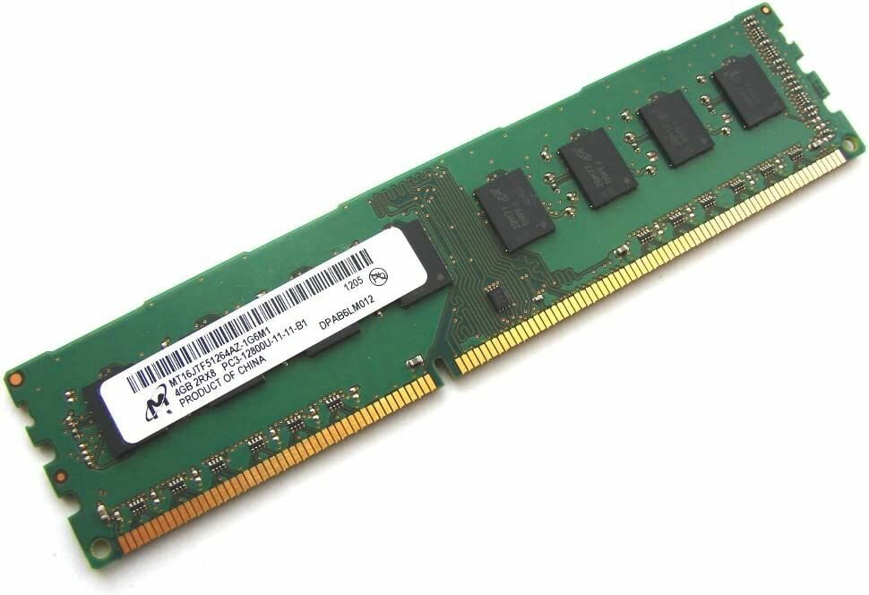 Оперативная память для ПК Micron DDR3 4Gb DIMM PC-3-12800U MT16JTF51264AZ-1G6M1