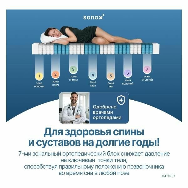 Матрас SONOX Sleep Tech COCOS, 140х200 — фото 1