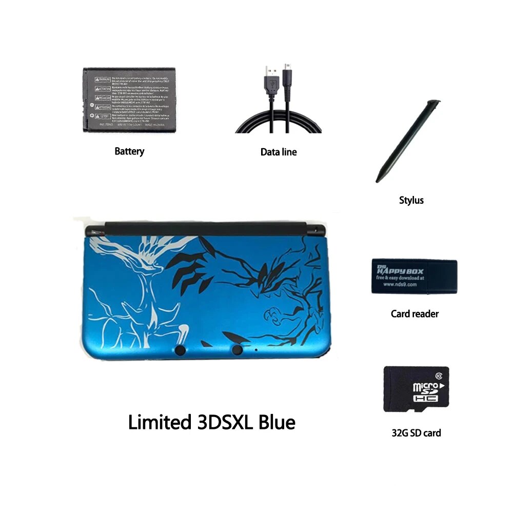 Восстановленная Nintendo 3DS XL Синий, 128GB, 5