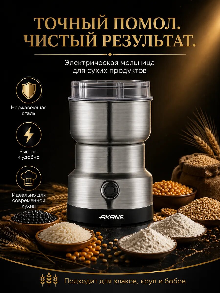 Кофемолка электрическая мощная для всего
