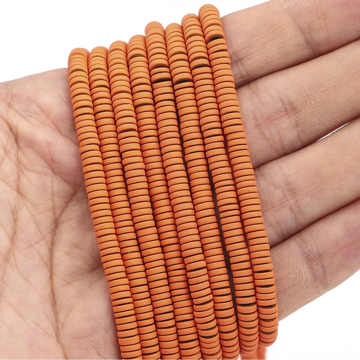 Гематитовые бусины 4/6 мм, 330 шт. 4x1mm 330pc, Оранжевый, Orange