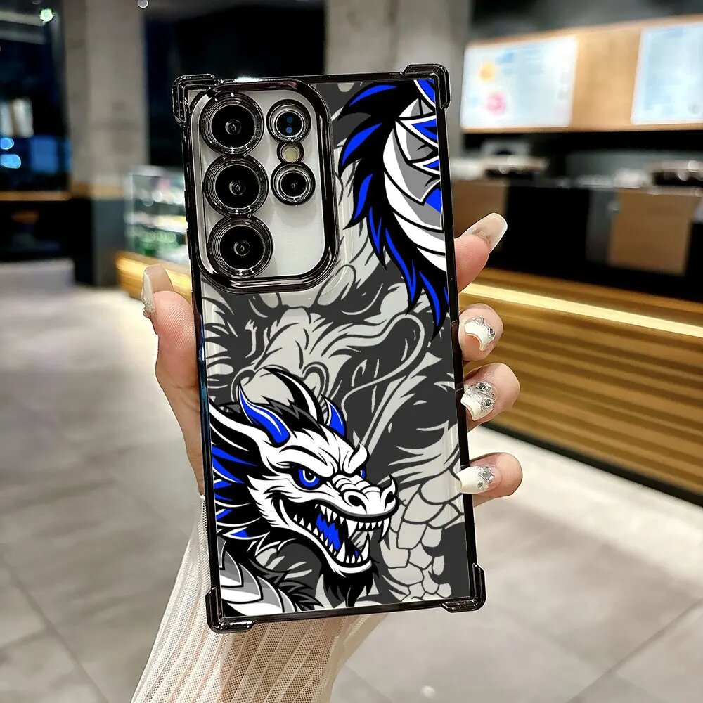 Модный чехол с татуировкой дракона для Samsung S26 Ultra, Черный, DSBLA 05, For Galaxy S26 Ultra