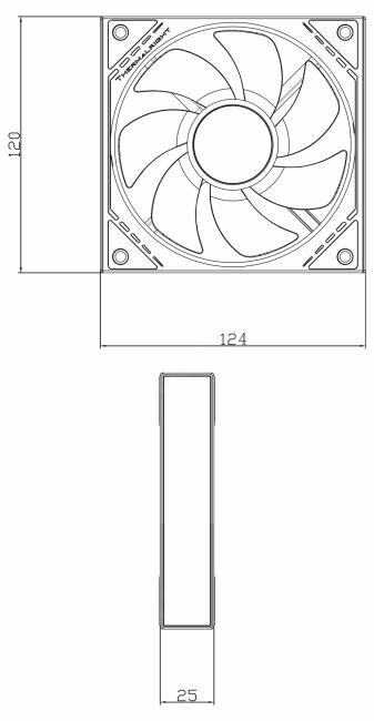 TL-M12RW Вентилятор Thermalright TL-M12RW, 120x120x25 мм, 1500 об/мин, 23 дБА, PWM, белый, ARGB подсветка — фото 1
