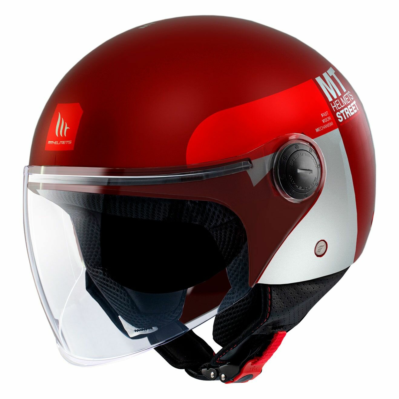 Открытый шлем для мотоцикла MT STREET S INBOARD Matt Red XS