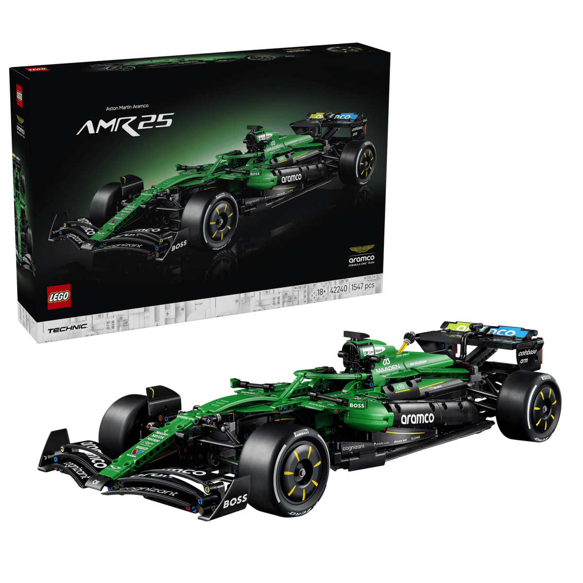Конструктор LEGO Technic 42240 Гоночный автомобиль Aston Martin Aramco AMR25 F1, 1547 дет.