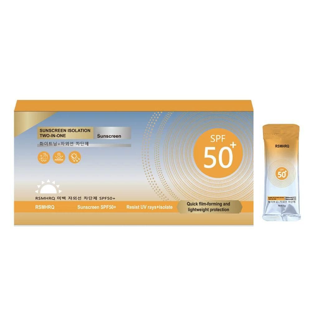 50 шт солнцезащитного крема SPF50, высокая защита, осветляющий эффект, водо- и пото- стойкий