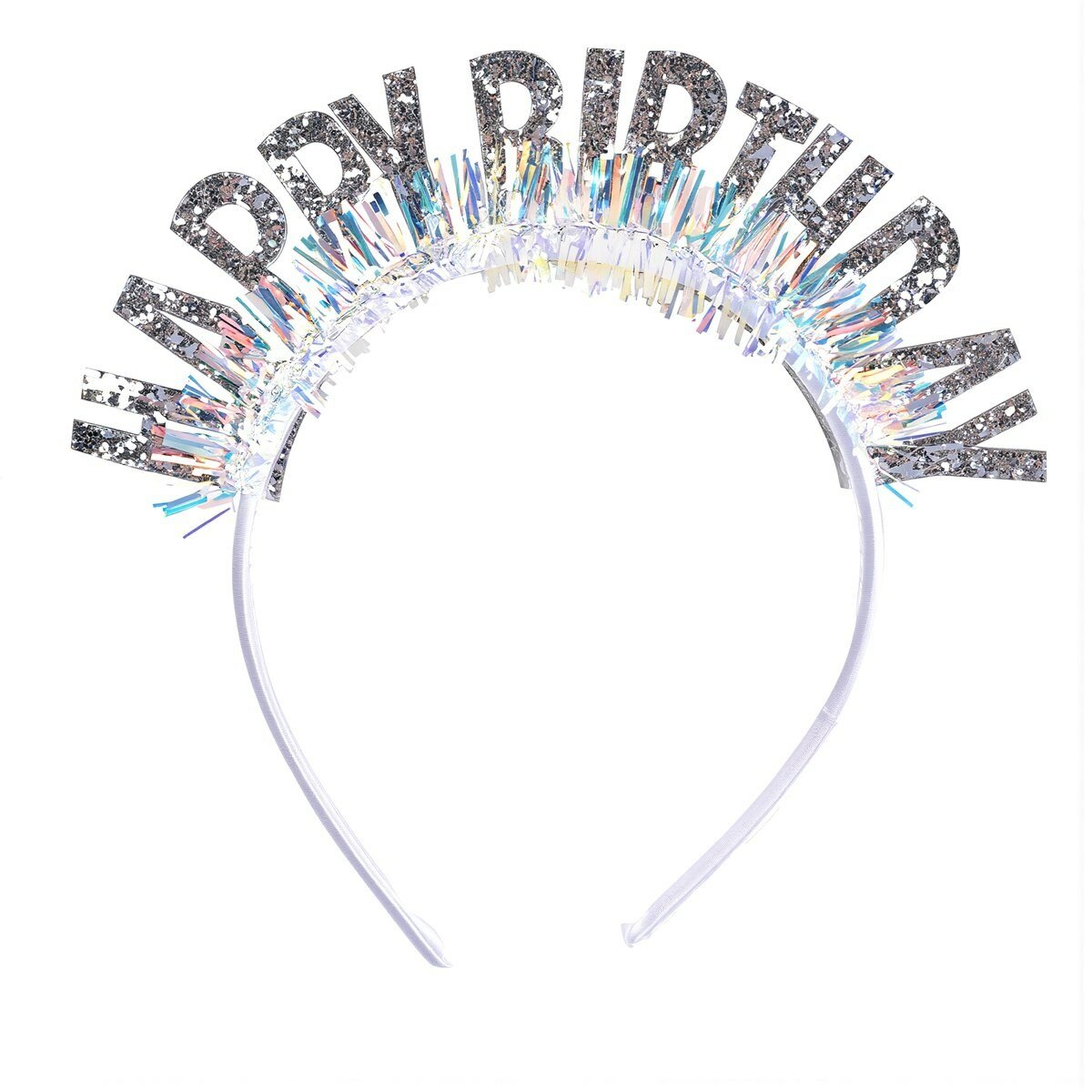 Ободок с надписью Happy Birthday блестящий для вечеринки на день рождения декоративный аксессуар для волос размер универсальный вес 12 грамм