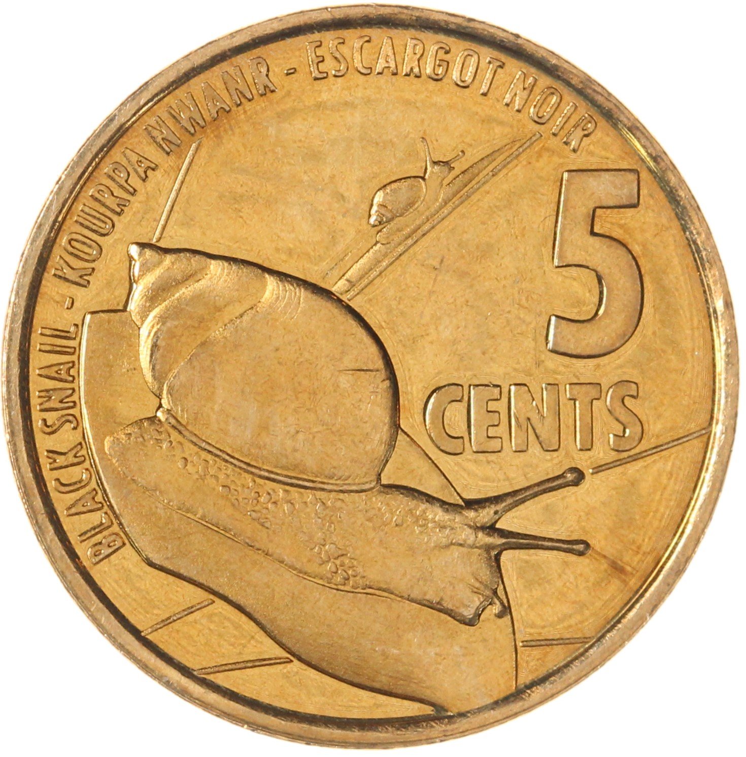 Сейшелы 5 центов cents 2016, Сталь, в сохранности AU-UNC