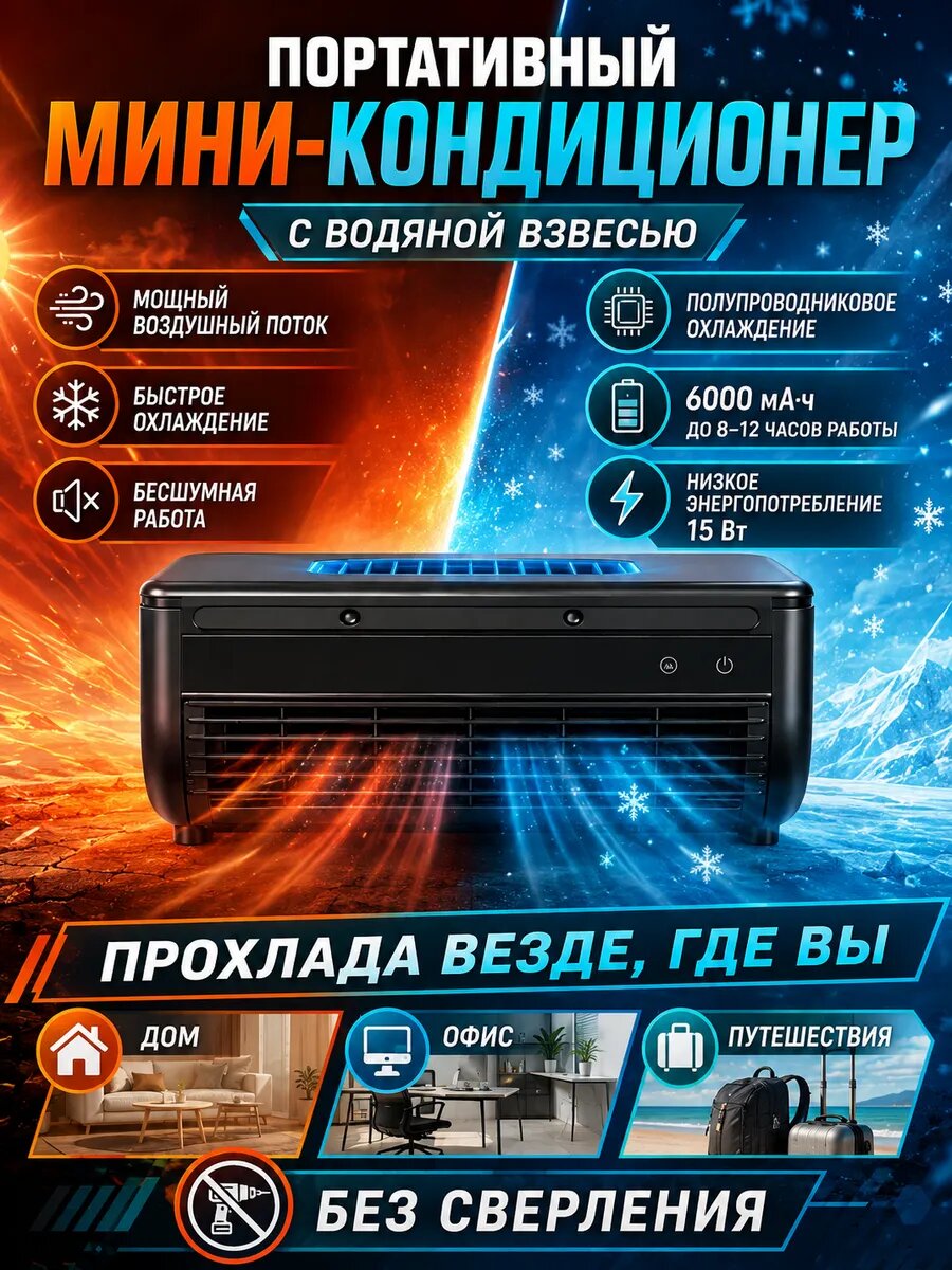 Кондиционер для дома настенный охлаждающий бесшумный