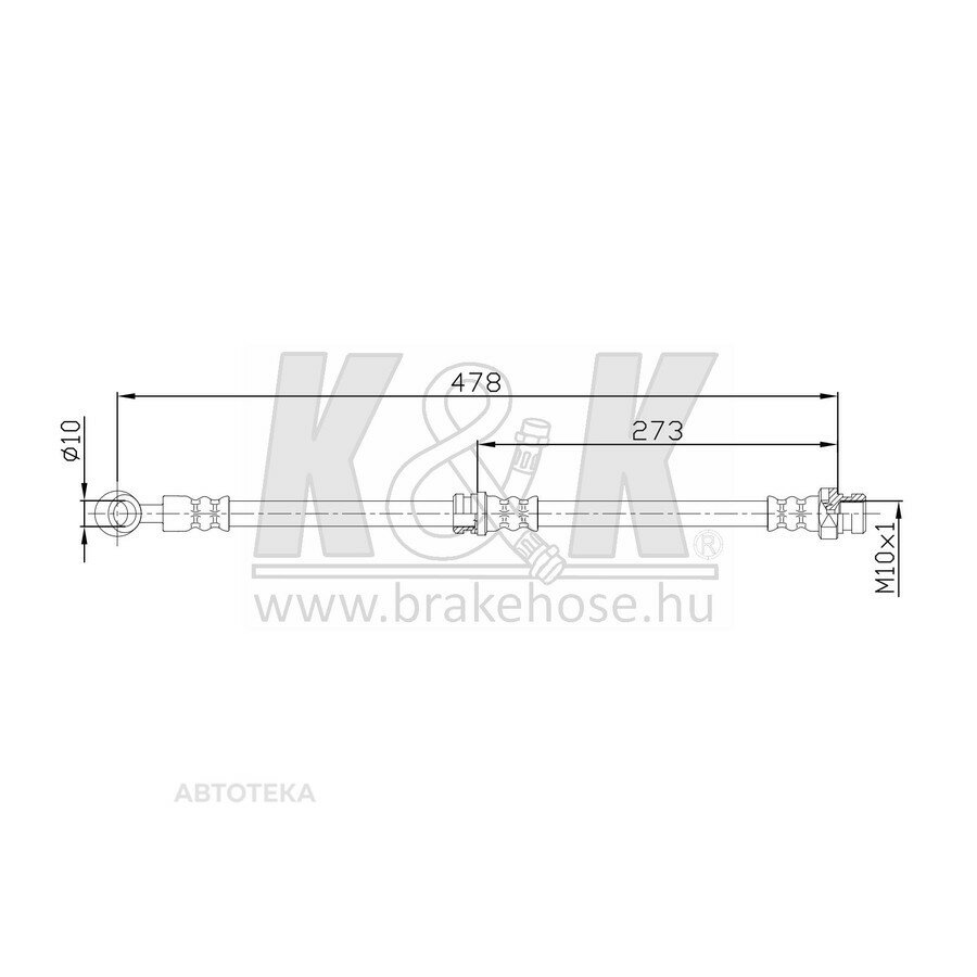 Шланг тормозной задний HYUNDAI K&K FT0410