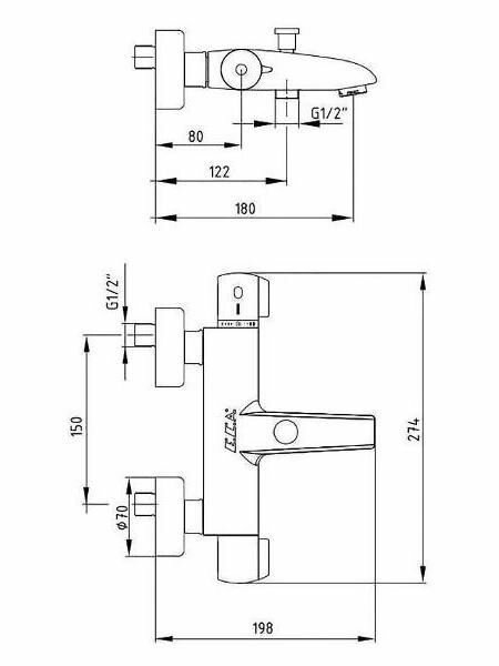 Смеситель E.C.A. Thermostatic — фото 1