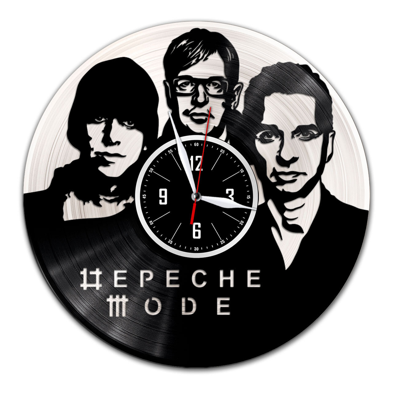 Depech Mode - настенные часы из виниловой пластинки (с серебряной подложкой)