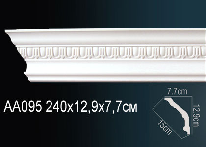 Карниз Perfect потолочный 77x129 мм плинтус полиуретановый под покраску AA 095-1 шт