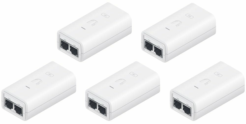 Ubiquiti Gigabit POE Adapter 24V 0,5A блок питания (комплект из 5 штук)