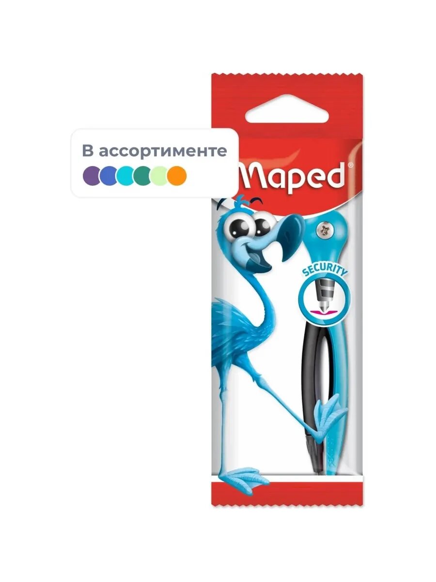 Пластиковый циркуль с грифелем и иглой