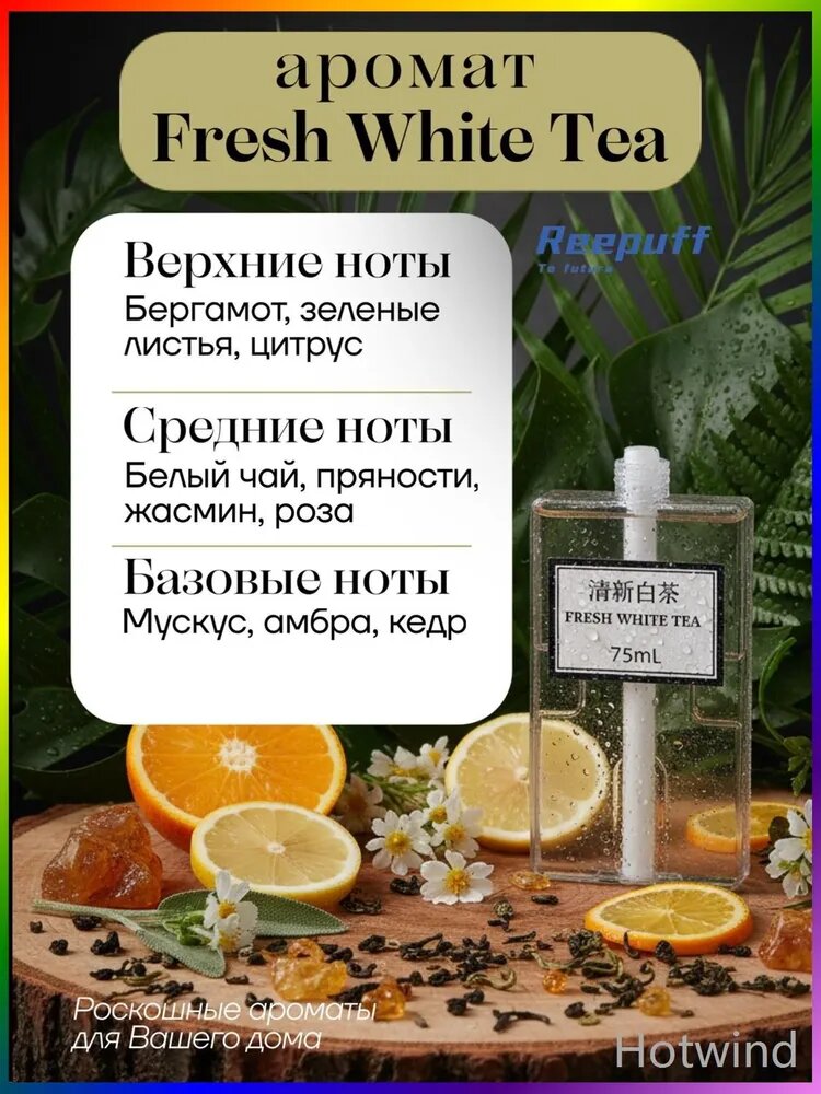 Аромат для дома, сменный, для автоматического аромадиффузора, Fresh White Tea