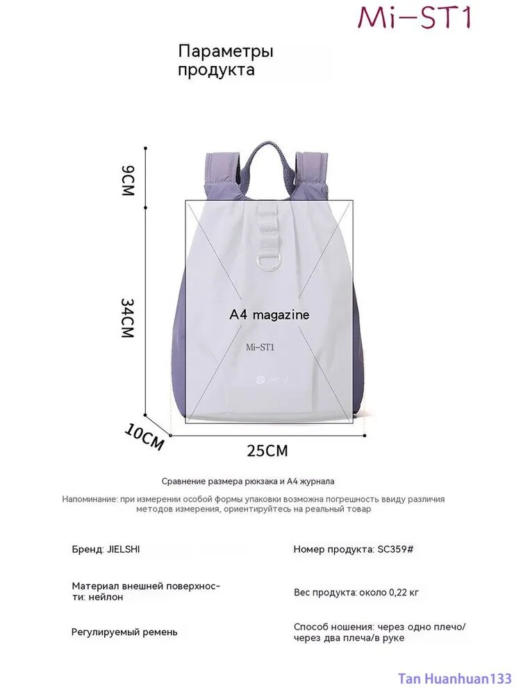 Xiaomi Mi-ST1 Рюкзак женский зеленый нейлон, размер маленький (до 20 л), 34x25x10 см — фото 1