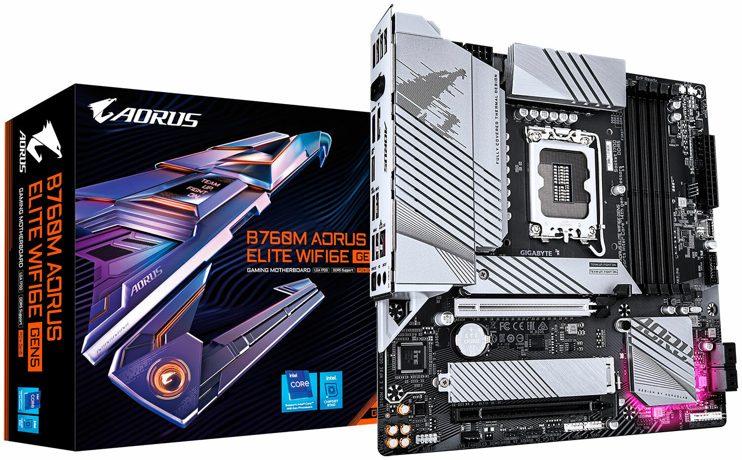 Материнская плата Gigabyte B760M AORUS ELITE WIFI6E GEN5 (LGA1700, mATX)