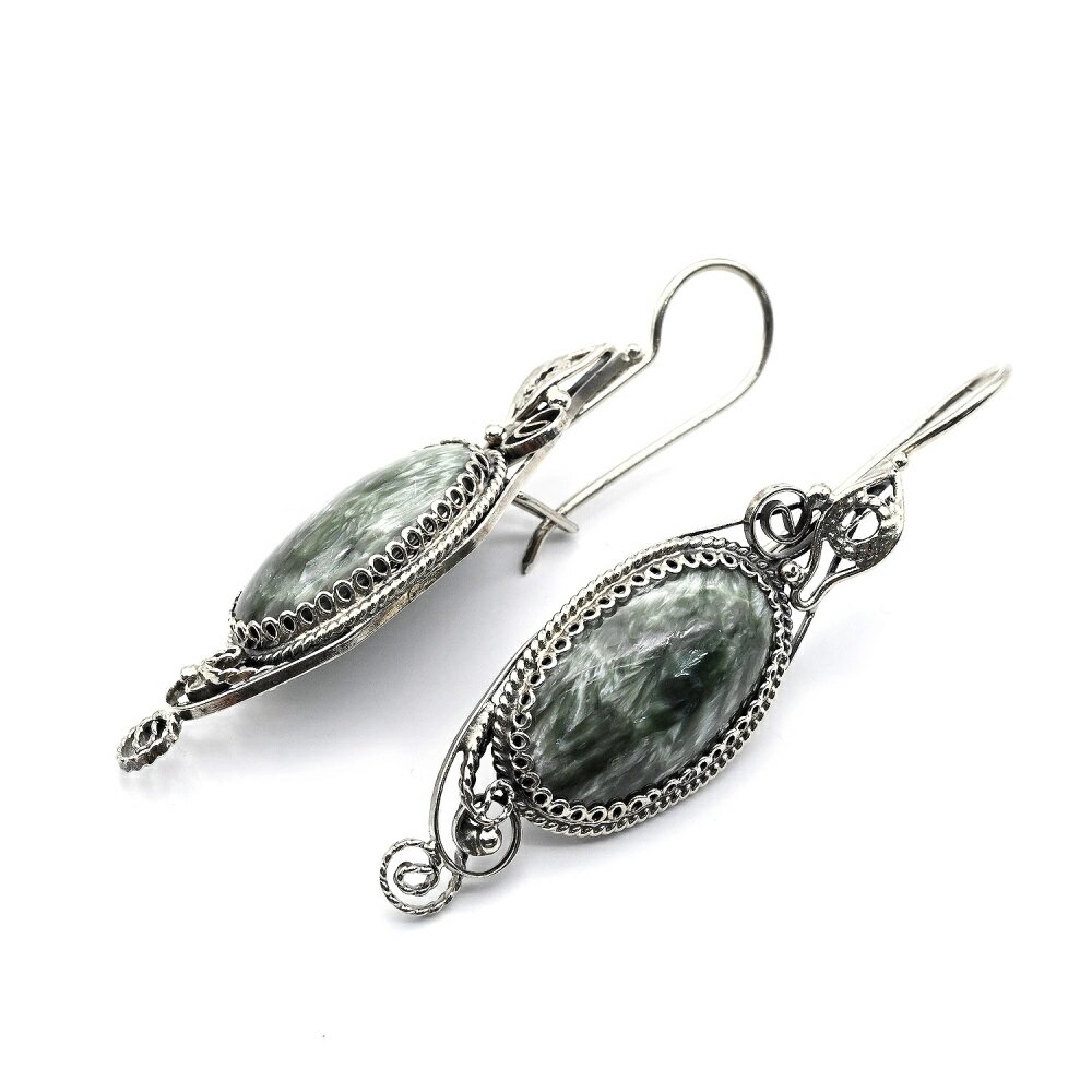 Серьги, серафинит
