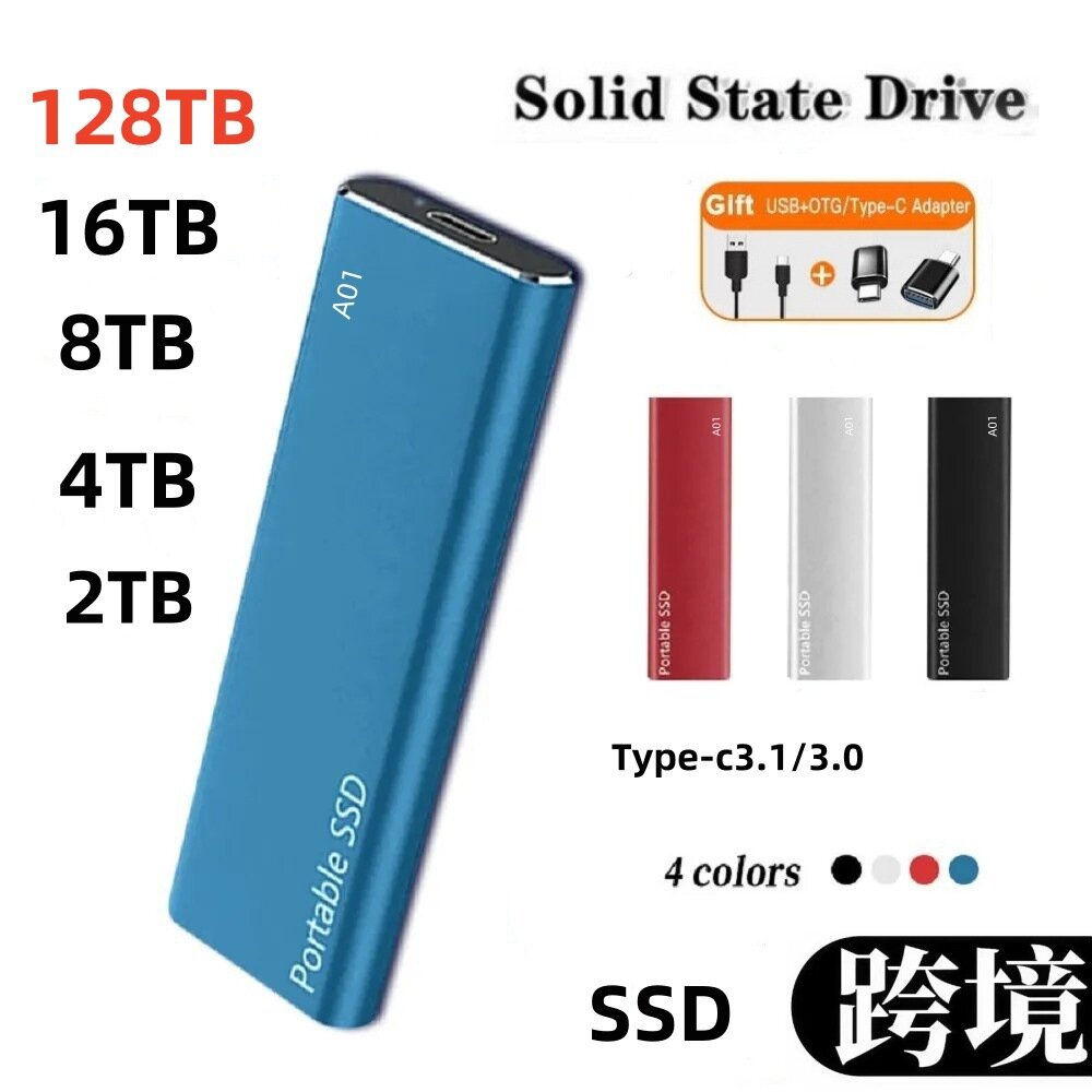 Портативный SSD внешний диск 2 ТБ серебристый USB-C высокоскоростная передача данных для мобильного использования