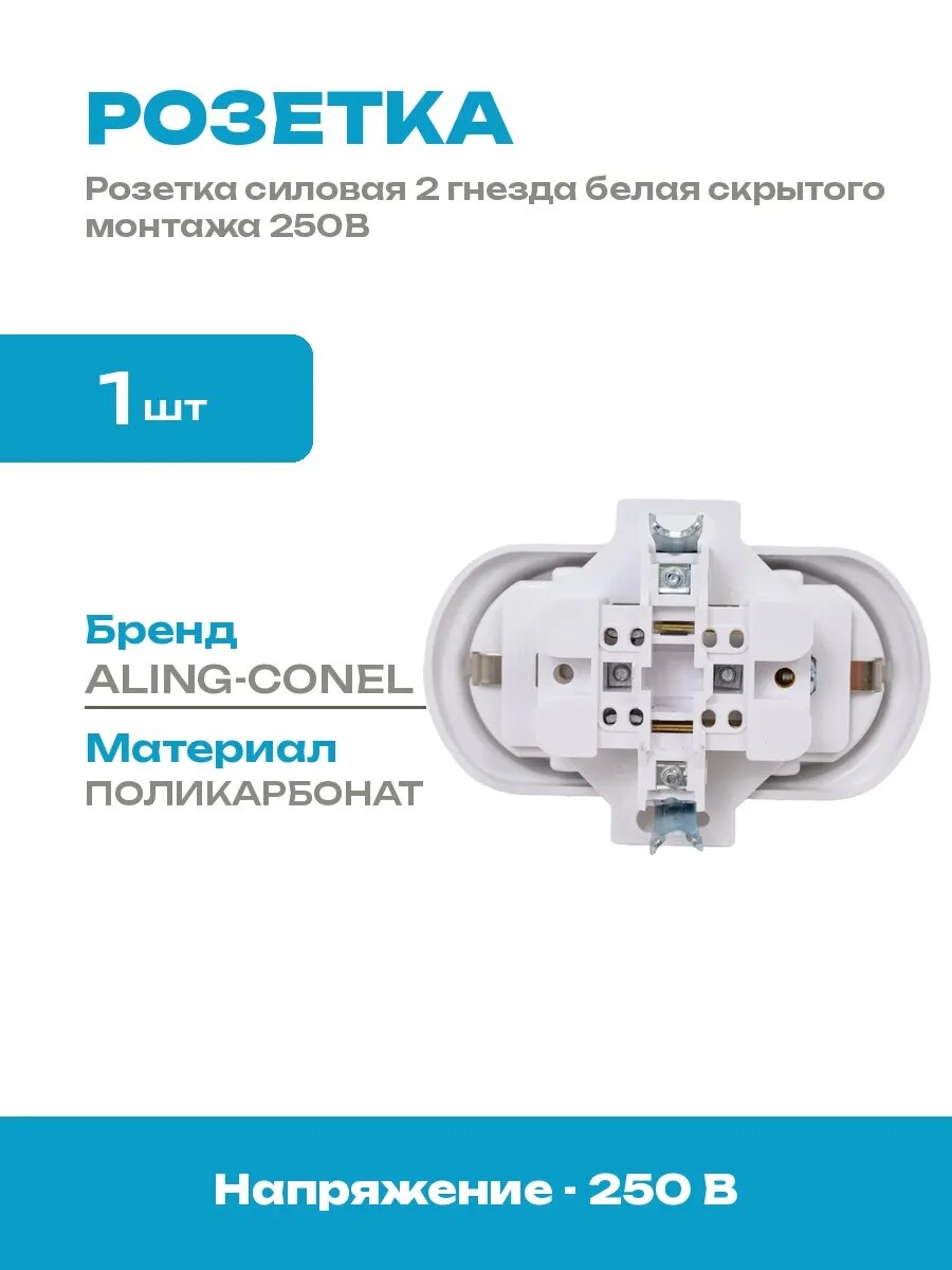 Двойная розетка поликарбонат механизм для скрытого монтажа