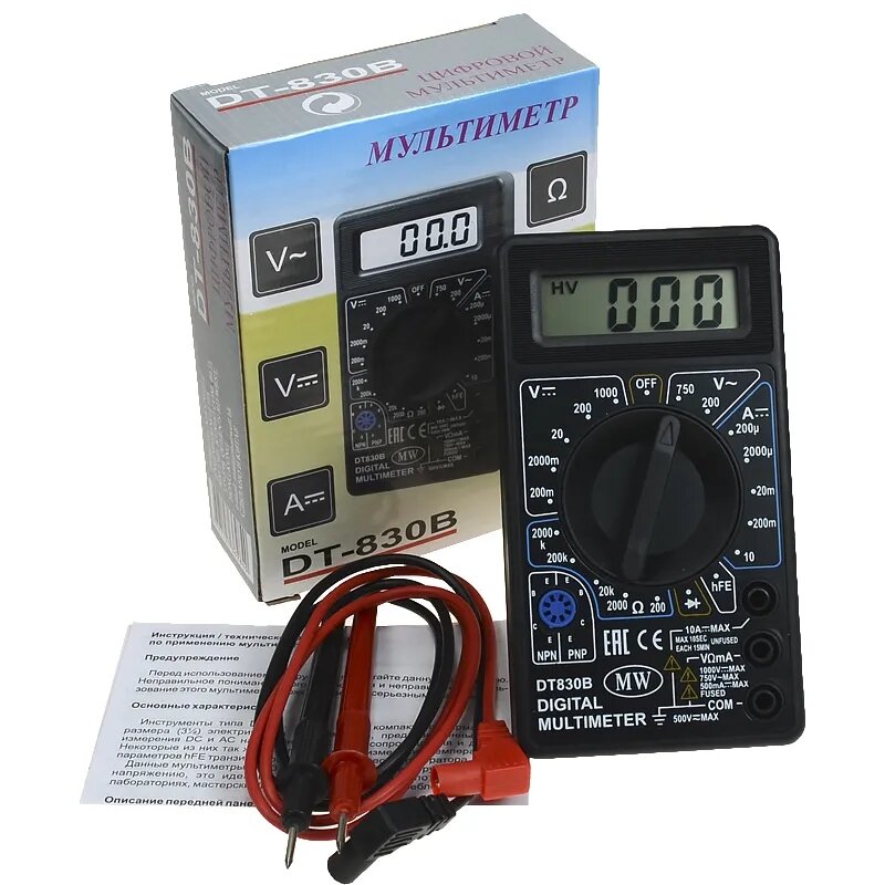 Мультиметр (тестер) цифровой DT830B