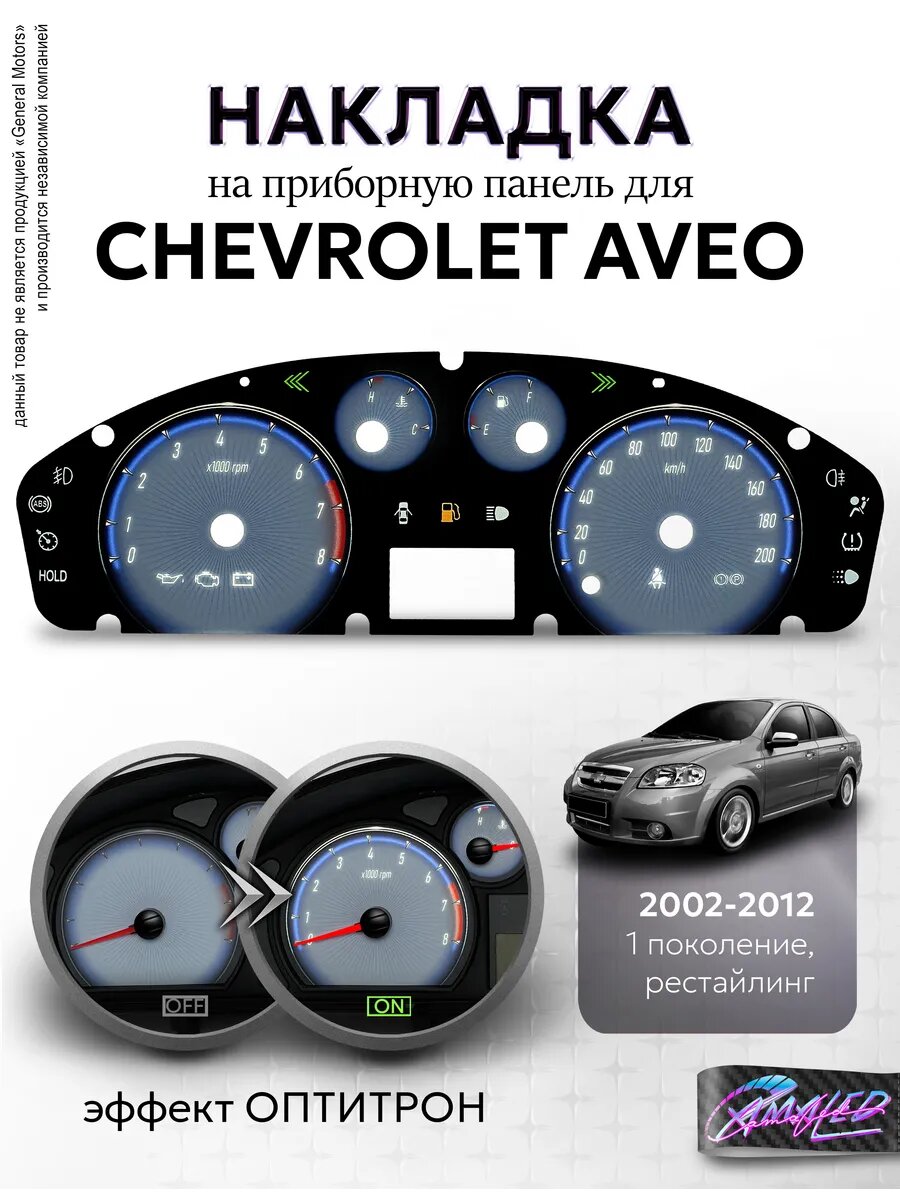 Шкала, Накладка на щиток приборов для Chevrolet Aveo T250