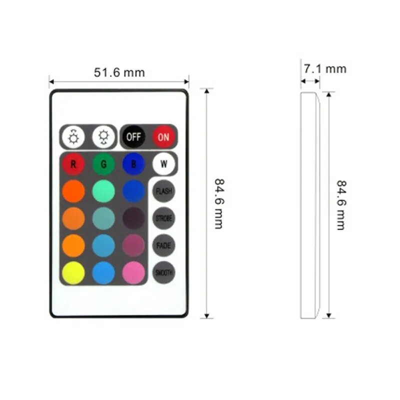 Мини-контроллер RGB 24 клавиши, 5-24В, Цвет: 1pcs