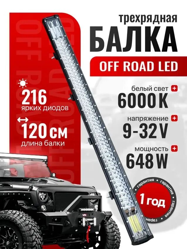 Прожектор автомобильный, Фары головного света, 120 шт, арт. CM-120W 53см