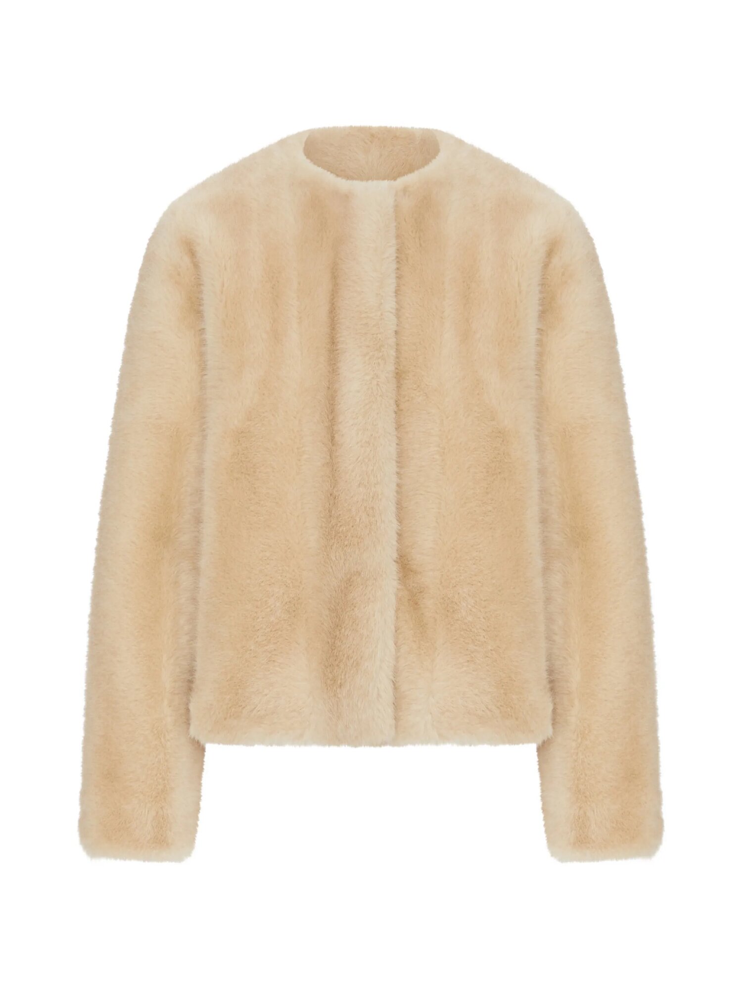 Пальто Faux-fur collarless coat