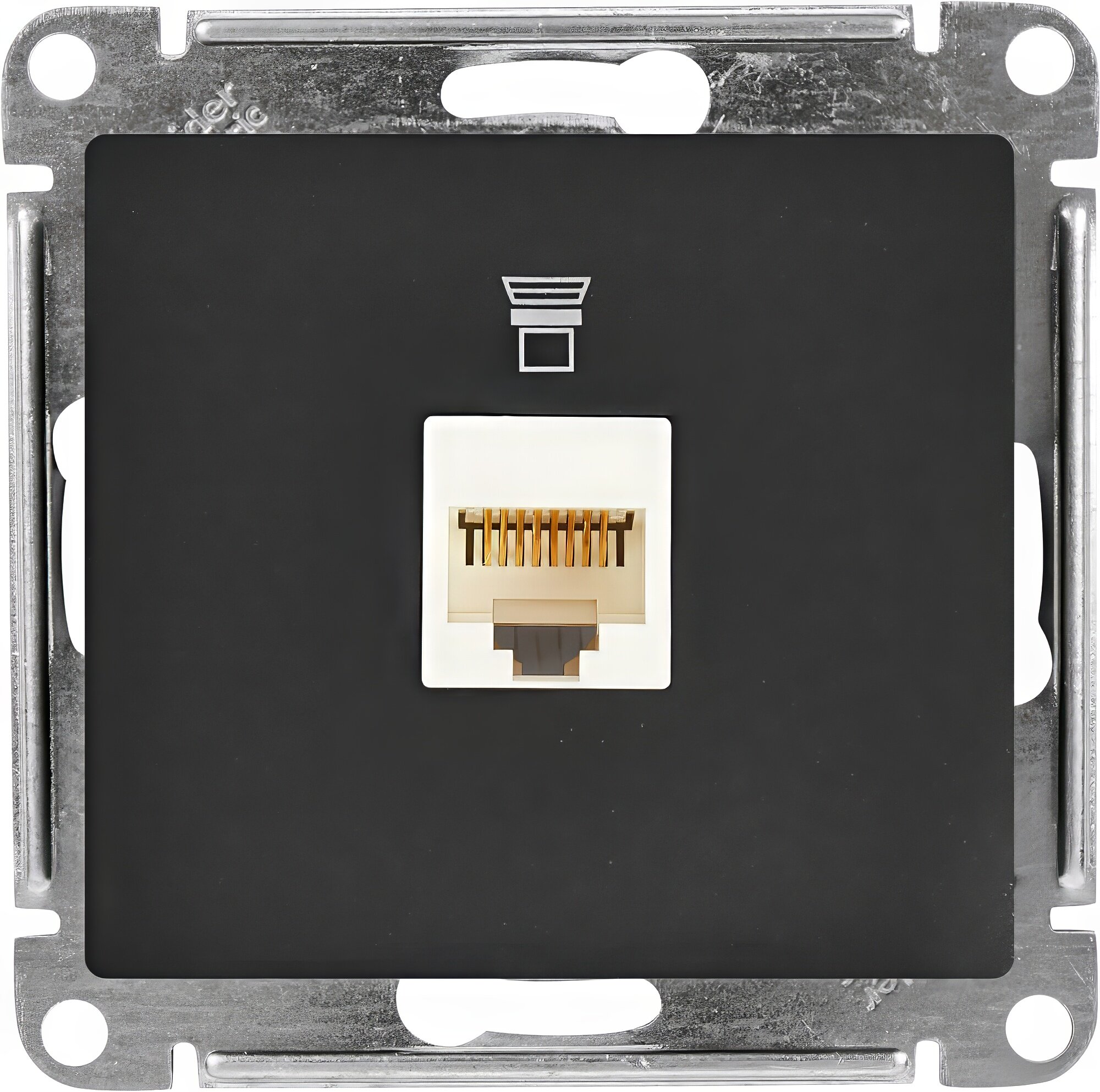 Розетка компьютерная встраиваемая Systeme Electric Glossa RJ45 UTP cat 5e цвет антрацит