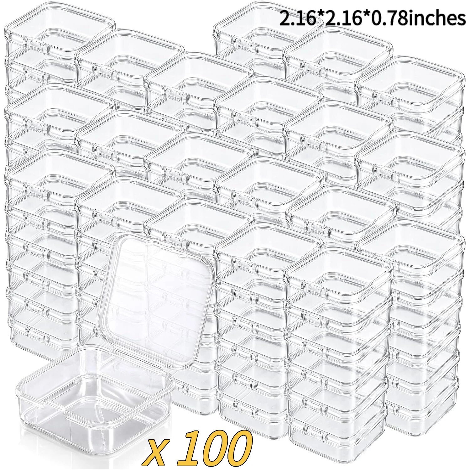 Мини-контейнеры для хранения бижутерии, пластик, 100 шт. 100G5.5HDZ