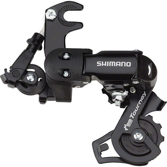 Переключатель задний Shimano Tourney FT35, суперкороткая лапка, 6/7 скоростей, крепление на ось Черный