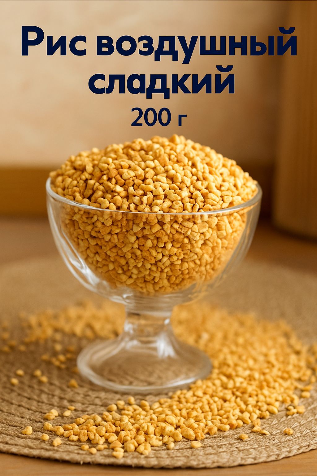 Дутый рис воздушный /кондитерская посыпка/украшение для десертов 200гр