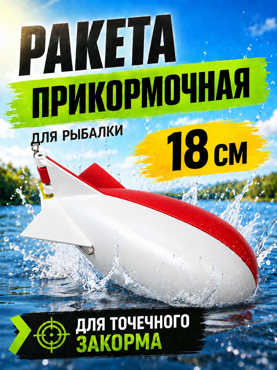 Ракета для прикормки рыбы Spomb карповый, кормушка для точечного закорма и дальнего заброса