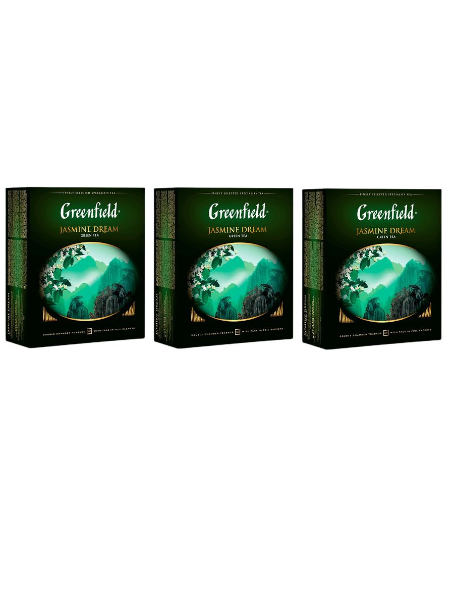 Greenfield Чай зеленый Jasmine Dream, 2 гр х 100 шт в уп, 9 уп