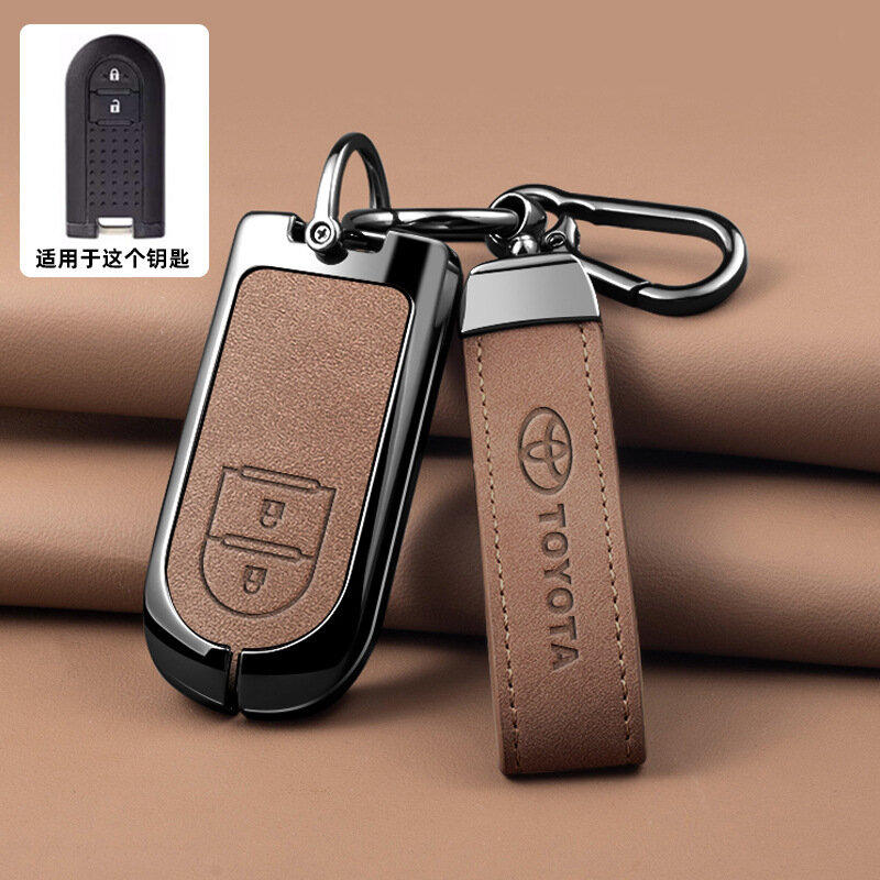 Чехол для ключа Toyota K2-Key Классический коричневый с веревкой A01 и зажимом подходит для Camry